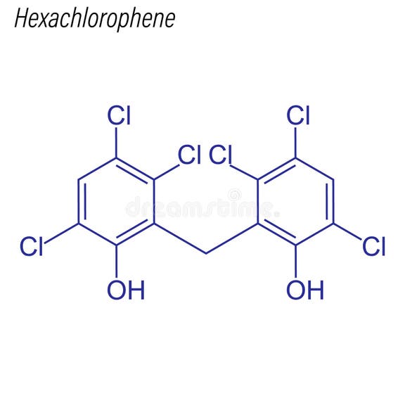 Vector Skeletal Formula of Hexachlorophene. Antimicrobial Chemic Stock ...