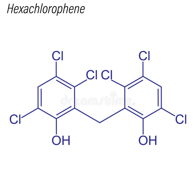 Vector Skeletal Formula of Hexachlorophene. Antimicrobial Chemic Stock ...