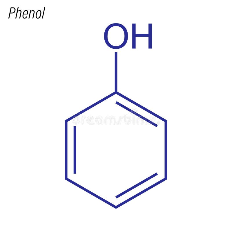 Phenol C6H5OH Molecular Structure of Organic Compound Stock Vector ...