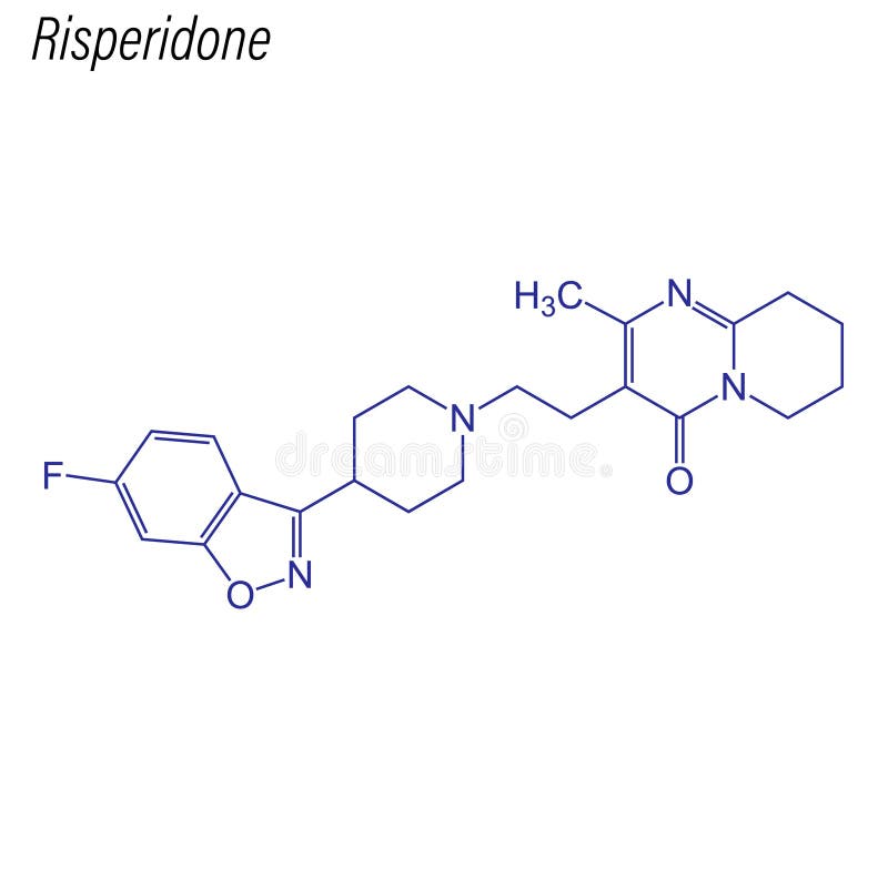 Molecule of Risperidone, an Atypical Antipsychotic. it is Used To Treat ...