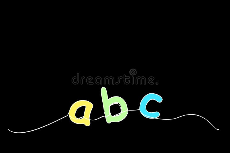 Vector Sketch Alphabet Lowercase a B C, Single Line for Design Element ...