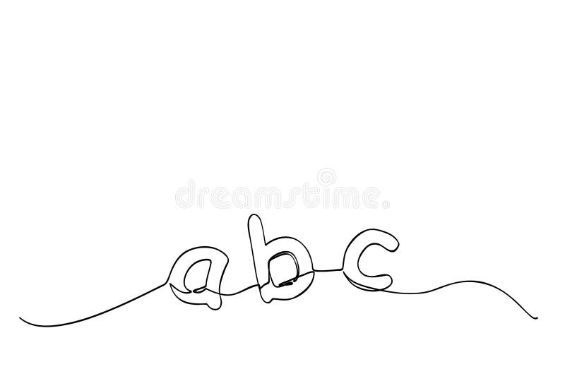 Vector Sketch Alphabet Lowercase a B C, Single Line for Design Element ...
