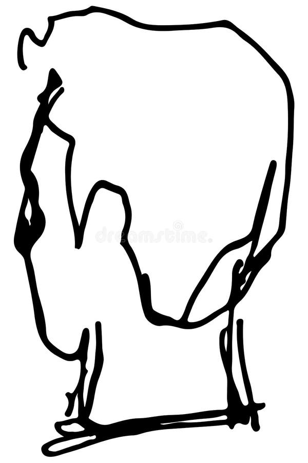 Vector Sketch of the Back of the Head Stock Vector - Illustration of ...