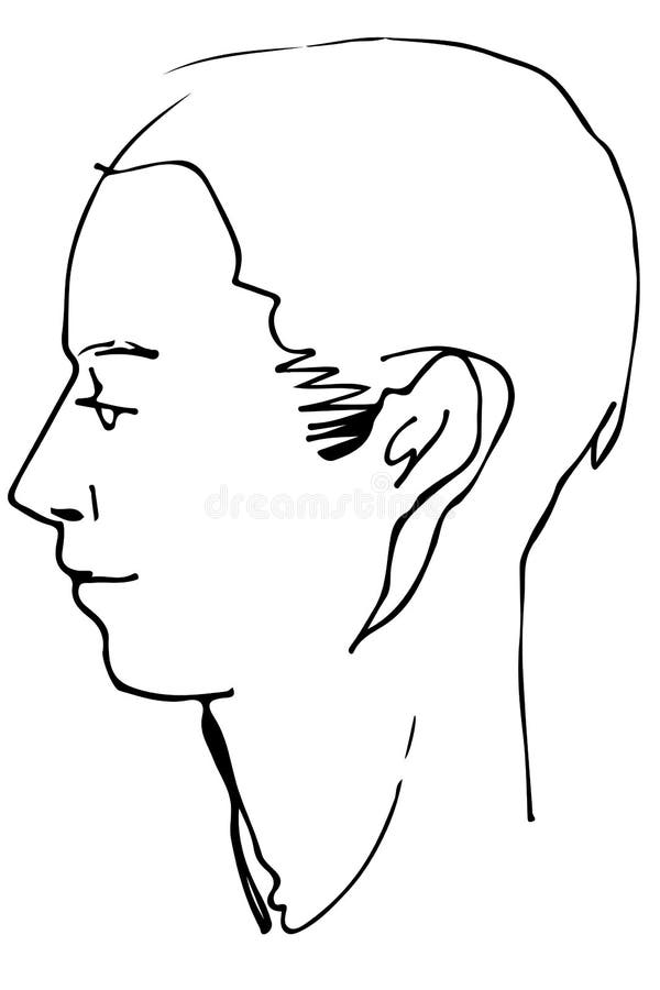 Vector Sketch of a Beautiful Man Profile Stock Vector - Illustration of ...