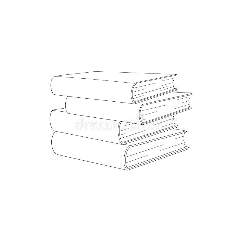 Vector Sketch Book Pile, Stack Stock Vector - Illustration of document ...