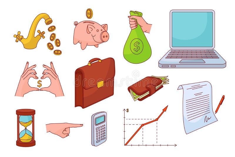 Vector Sketch Business Finance Banking Money Set Stock Vector ... Vector Sketch Business Finance Banking Money Set Stock Vector ...