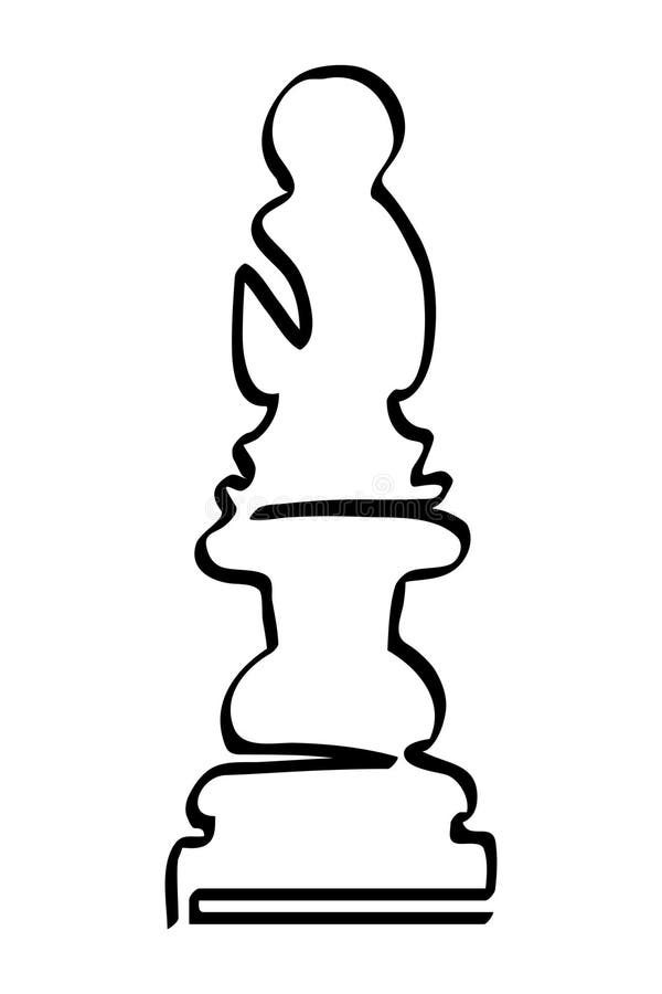 Simple Vector Sketch Chess Bishop Single One Line Art, Continuous Stock ...