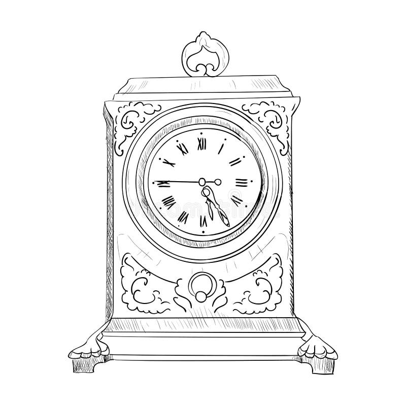 Vector sketch of clock stock vector. Illustration of icon - 74286131 Vector sketch of clock stock vector. Illustration of icon - 74286131