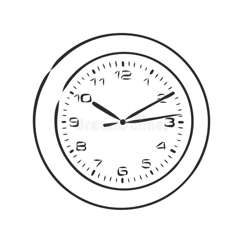Vector Sketch Illustration . Wall Clock. Wall Clock, Vector Sketch ...