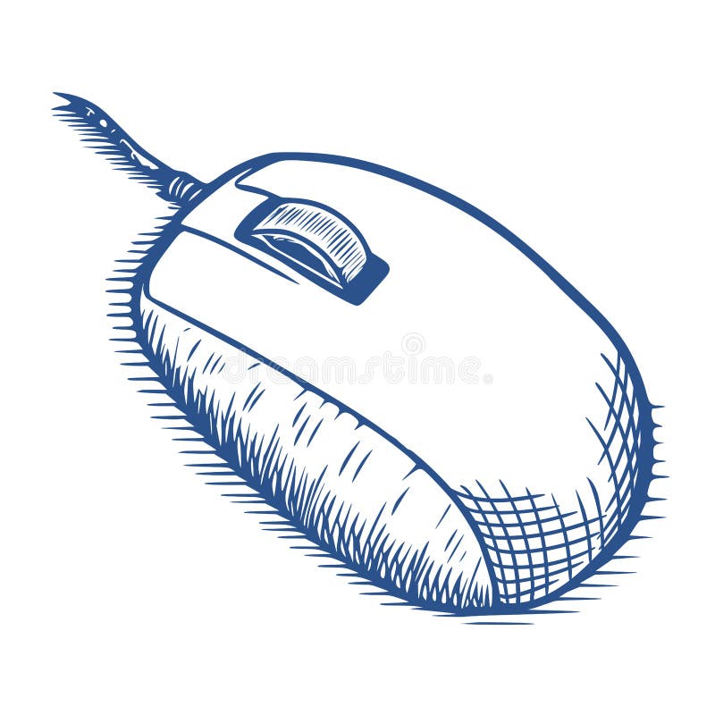 Vector Sketch of a Computer Mouse Stock Vector - Illustration of wire ...