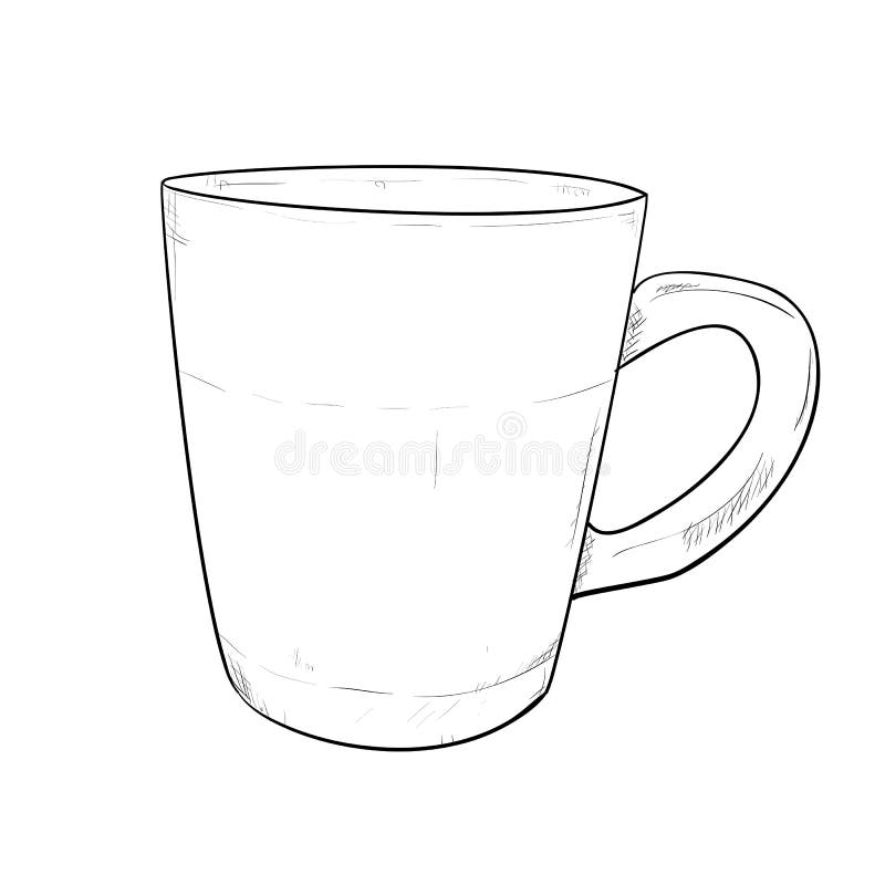 Vector sketch of cup stock vector. Illustration of cutlery - 51823024