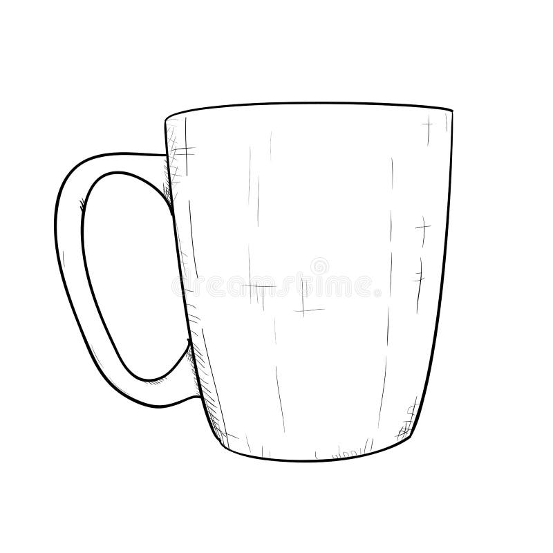 Vector sketch of cup stock vector. Illustration of asian - 51823036
