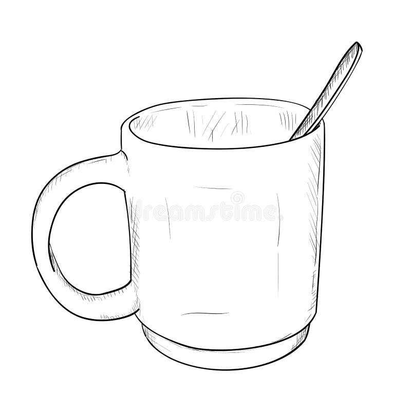 Vector sketch of cup stock vector. Illustration of icon - 51823209