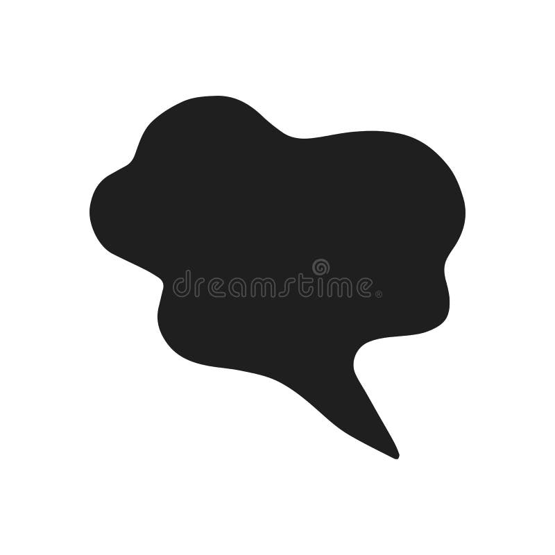 Dialog Box of a Cloud Drawing of a Hand-drawn Monochrome Vector. Stock ...