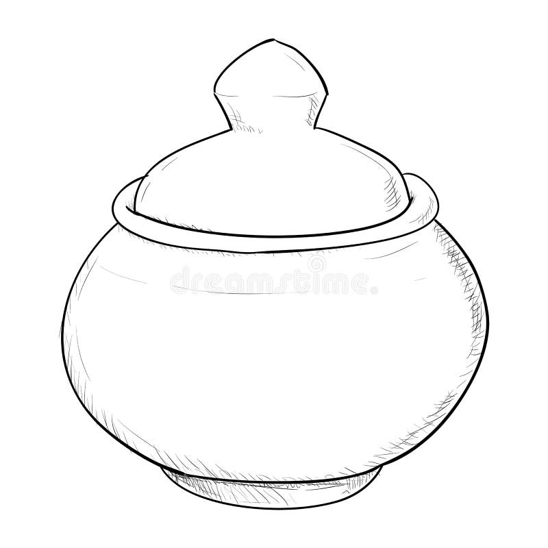 Vector Sketch of Doodle Pot Stock Vector - Illustration of cover ...