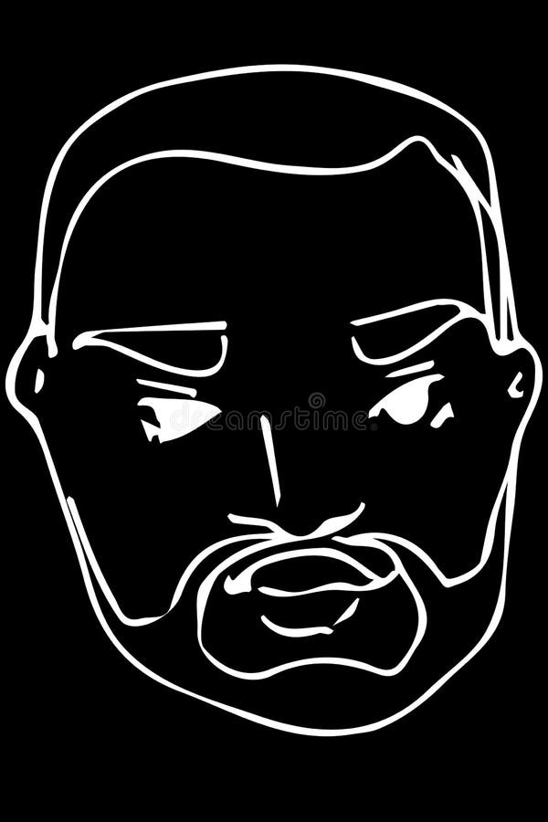 Vector Sketch Of The Face Of An Adult Male With A Beard Stock Vector