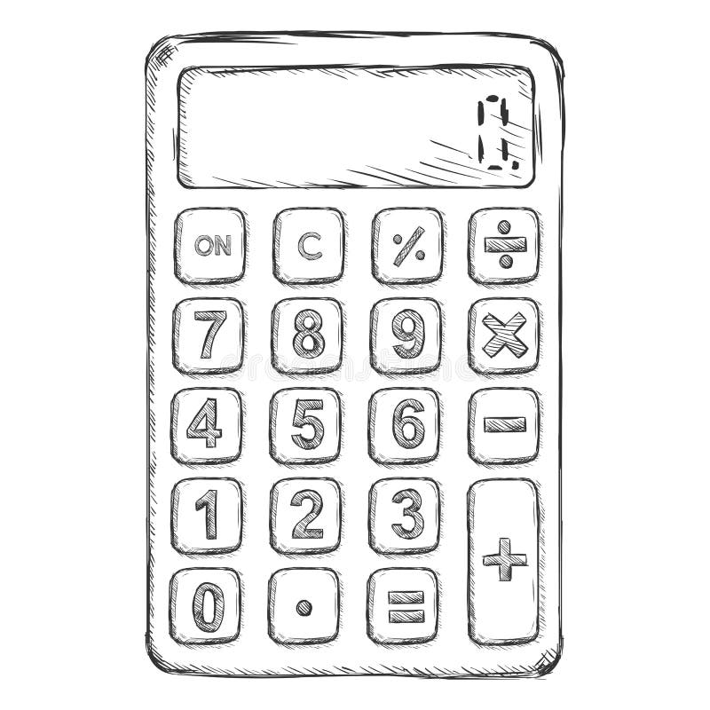 Calculator Sketch Icon. Element Of Education Icon For Mobile Concept ... Calculator Sketch Icon. Element Of Education Icon For Mobile Concept ...