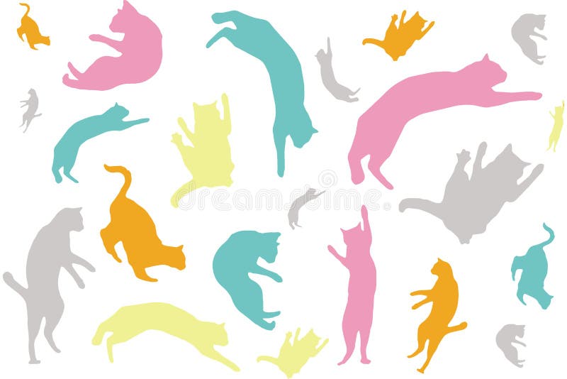 Vector Sketch of a Funny Happy Ginger Cat Flying and Dancing on an ...