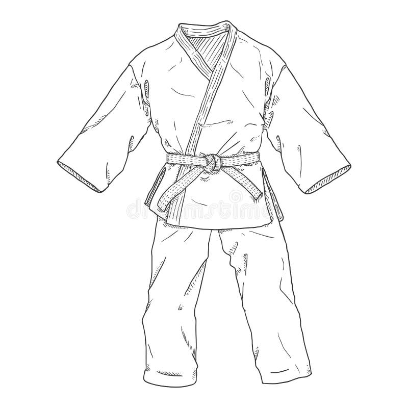 Vector Sketch Gi. Karate Kimono Illustration Stock Vector ...