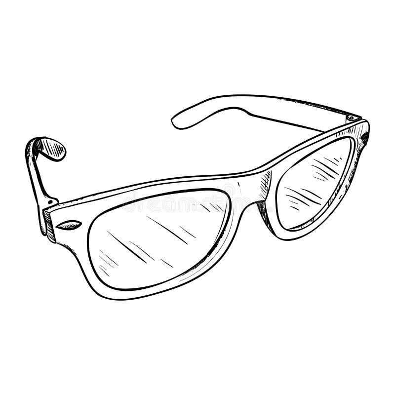 Vector sketch of glasses stock vector. Illustration of doodle - 102424802