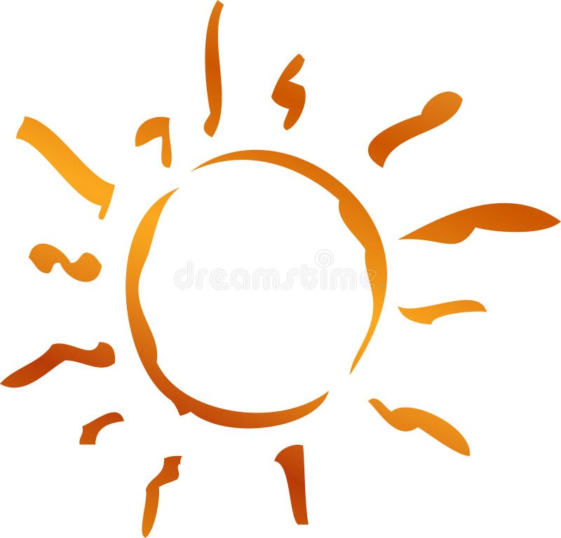 Simple Vector Sketch, Golden Sun Burst and Circle Frame Stock ...
