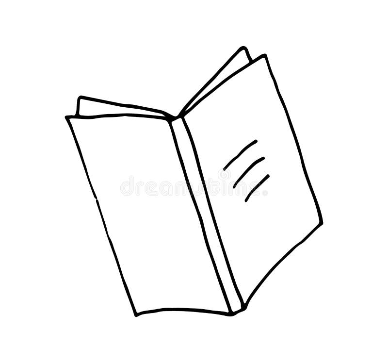 Vector Sketch Hand Drawing Open Book Illustration Stock Illustration ...