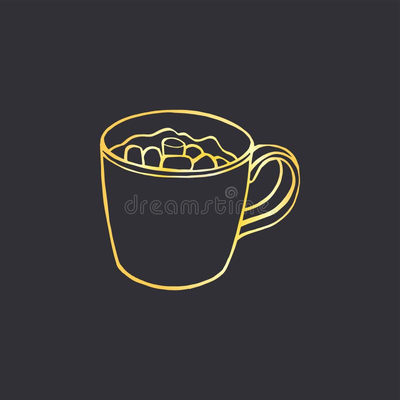 Vector Sketch Illustration. Cup of Coffee, Hand Draw Style, Isolated ...