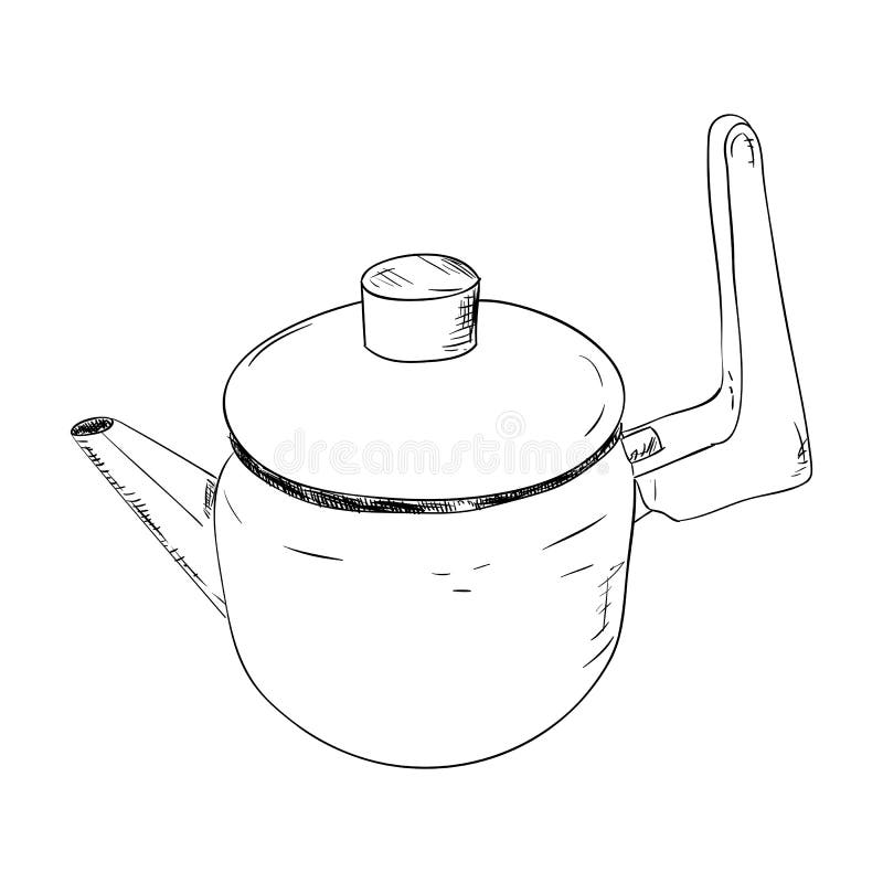 Vector Sketch Illustration of Kettle Stock Vector - Illustration of ...