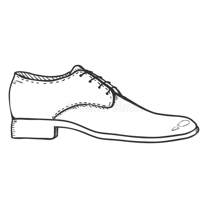 Vector Sketch Illustration - Pair of Classic Men Shoes. Side View Stock ...