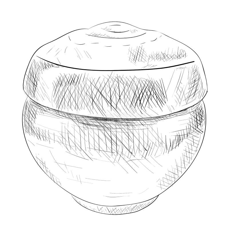 Vector sketch of pot stock vector. Illustration of dish - 98571682