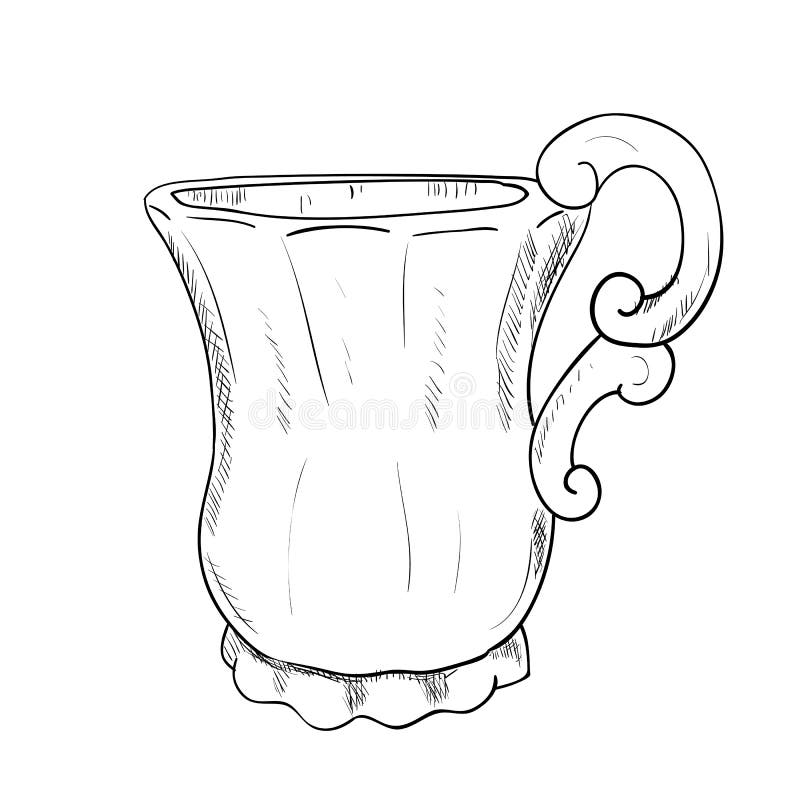 Vector sketch of jug stock vector. Illustration of design - 98571661