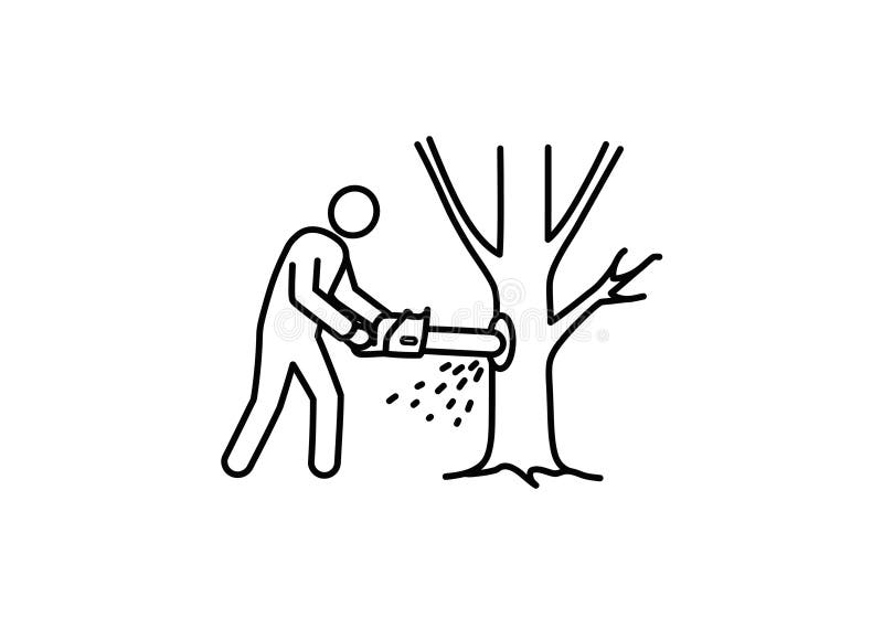 Cutted tree drawing stock vector. Illustration of environment - 388984261