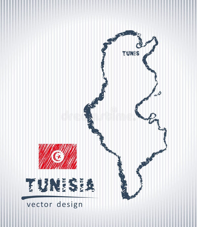 Tunisia Vector Chalk Drawing Map Isolated on a White Background Stock ... Tunisia Vector Chalk Drawing Map Isolated on a White Background Stock ...