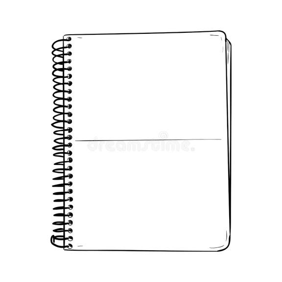 Vector sketch of notepad stock vector. Illustration of binder - 74286142