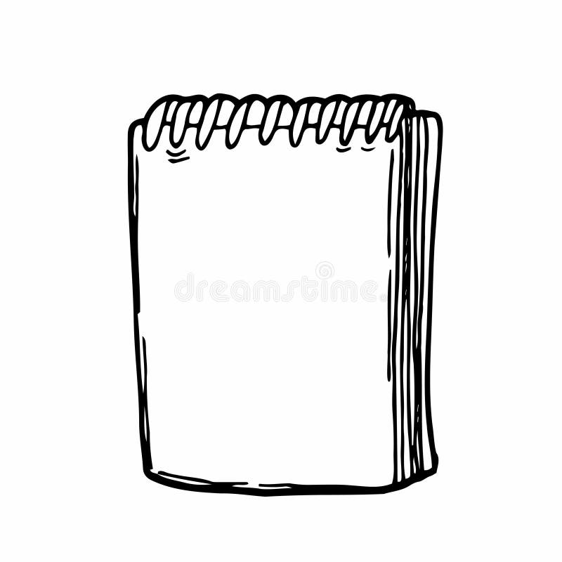 Vector Sketch of Notepad. Hand Draw Illustration. Stationery and School ... Vector Sketch of Notepad. Hand Draw Illustration. Stationery and School ...