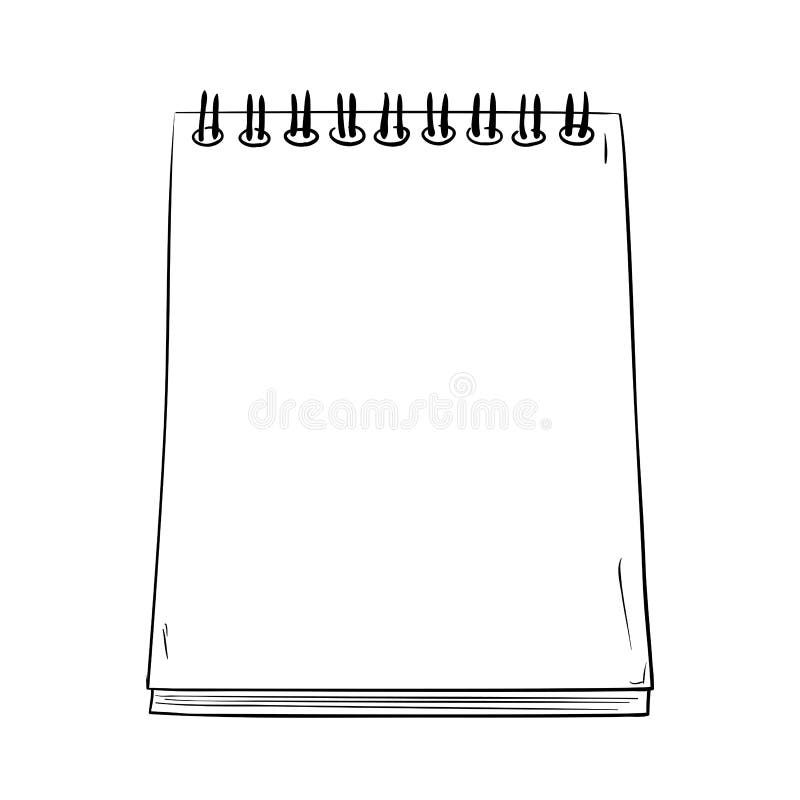 Vector Sketch a Notepad with Spring Stock Vector - Illustration of ...