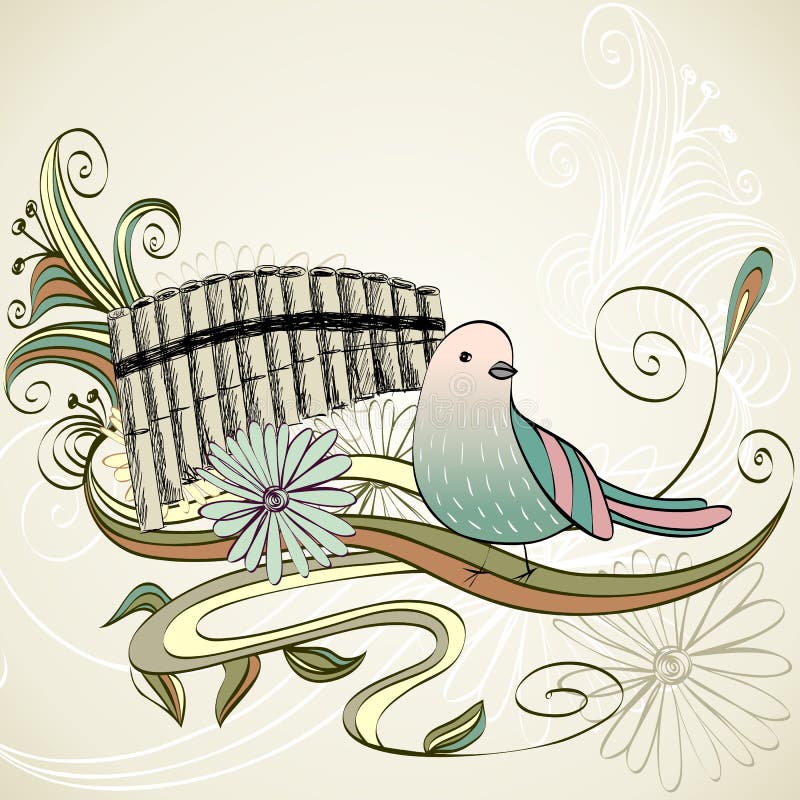 Vector Sketch Panpipe stock vector. Illustration of musical - 61745214