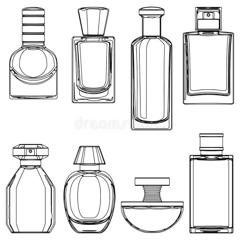 Vector Sketch Perfume Bottles Stock Vector - Illustration of contour ... Vector Sketch Perfume Bottles Stock Vector - Illustration of contour ...
