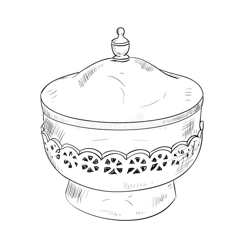 Vector sketch of pot stock vector. Illustration of icon - 98571592