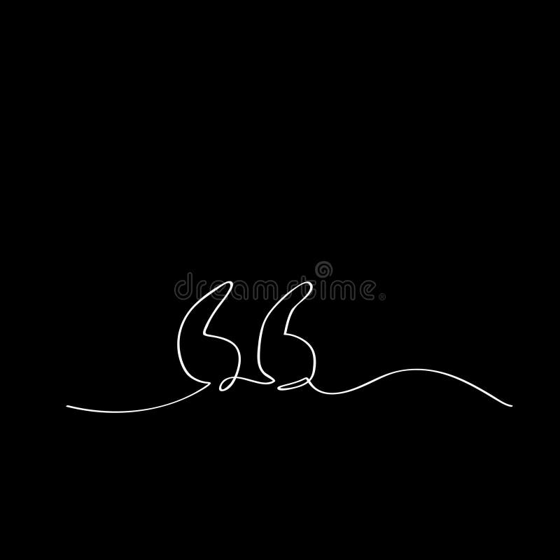 Simple Vector Sketch Quote Mark Single One Line Art, Continuous Stock ...