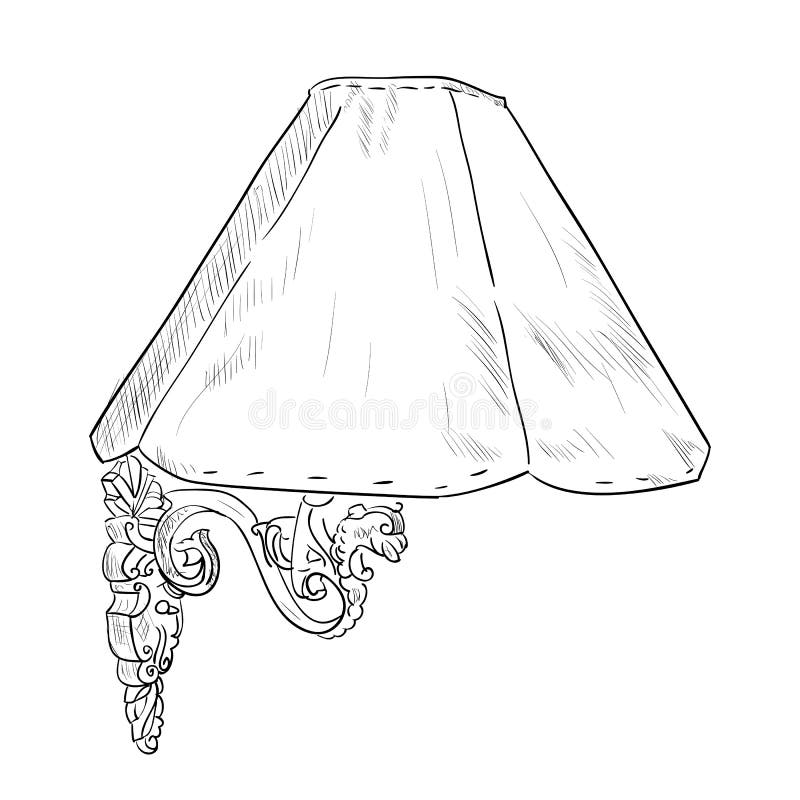 Vector sketch of sconce stock vector. Illustration of decoration - 74286196