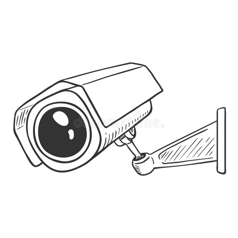 Vector Sketch Security Camera. CCTV Illustration Stock Vector ...