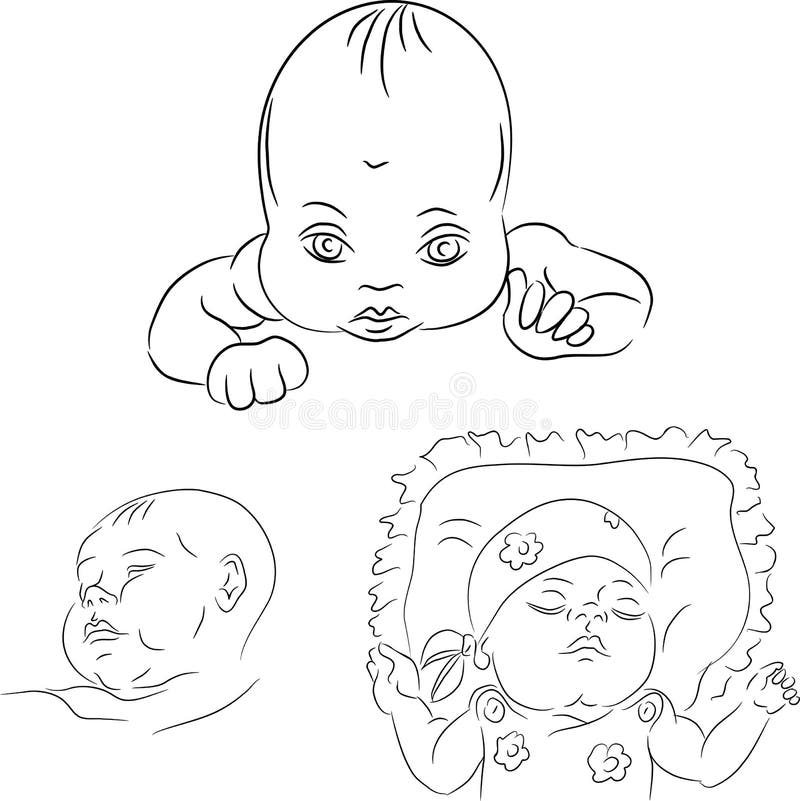 Crawling Baby Sketch Stock Illustrations – 285 Crawling Baby Sketch ...