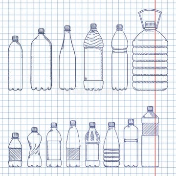 Vector Sketch Set Plastic Bottles Stock Illustrations – 275 Vector ...