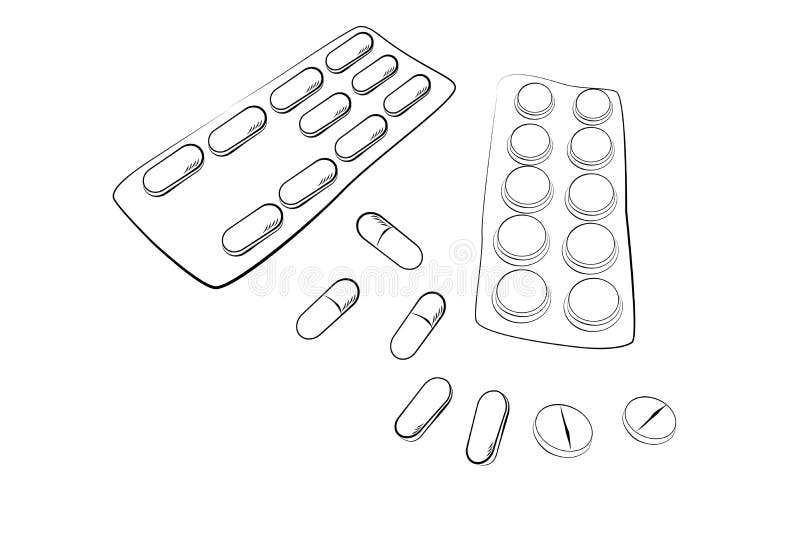 Simple Vector Sketch Top View, Stack of Pills and Capsules Stock Vector ... Simple Vector Sketch Top View, Stack of Pills and Capsules Stock Vector ...