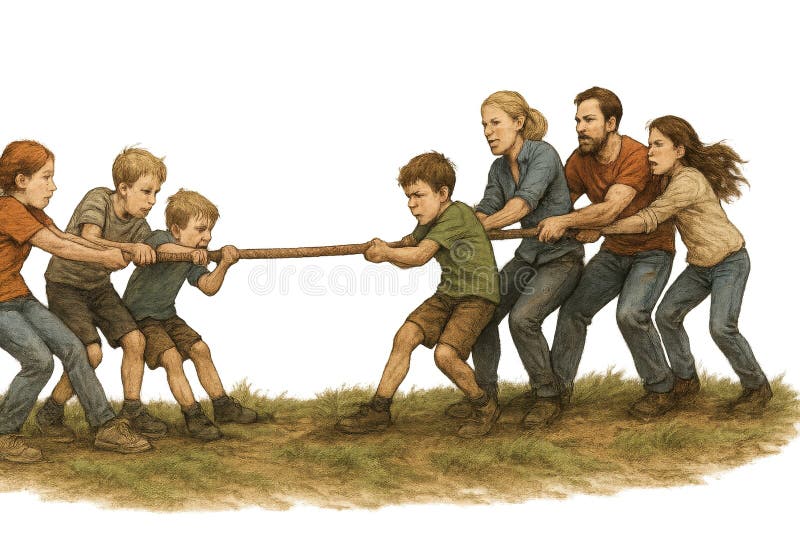 Rope Pulling Game Stock Illustrations – 586 Rope Pulling Game Stock ...