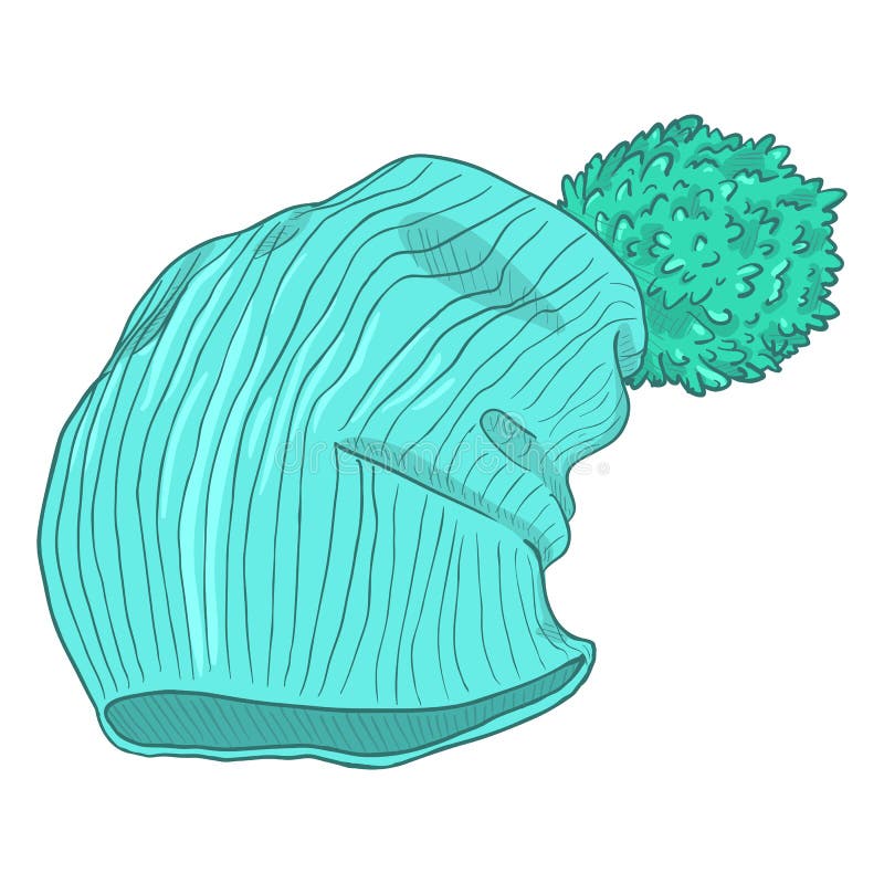 Vector Sketch Knitted Winter Cap. Urban Style. Stock Vector ...