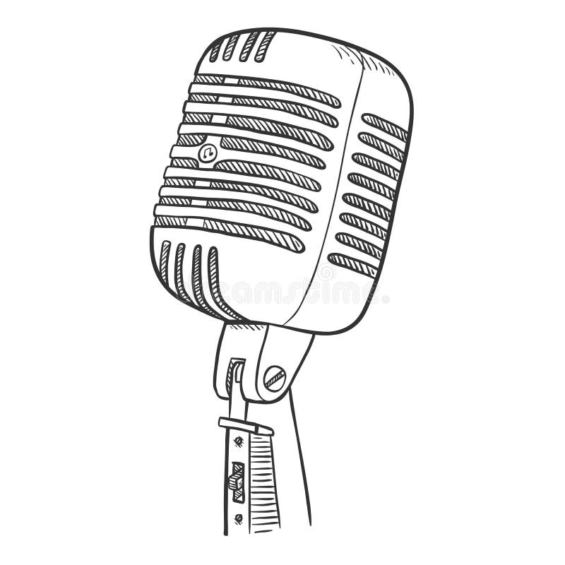Microphone Stand Sketch Stock Illustrations – 291 Microphone Stand ...