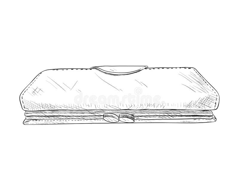 Vector sketch of wallet. stock vector. Illustration of isolated - 98571717