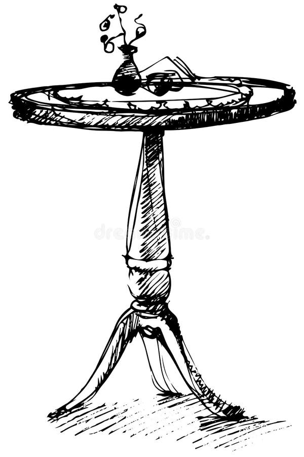 Decorative Table Sketch Vector Stock Vector - Illustration of counter ...
